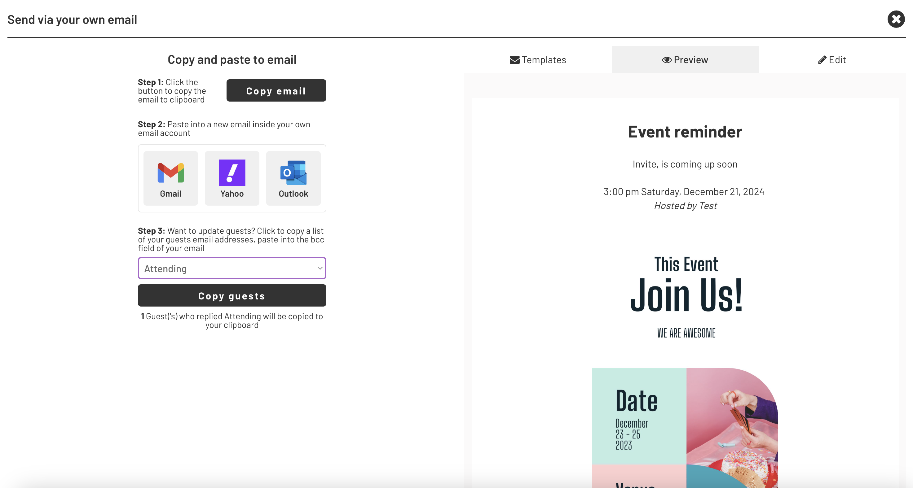 How to Send an Event Reminder to Your Guests Using CreatEcards ...